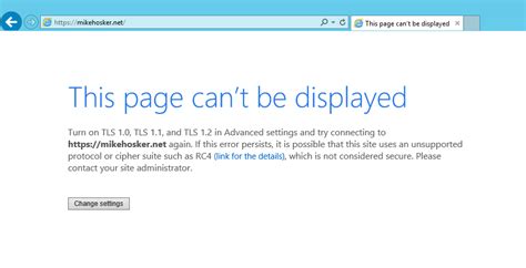 Strange Internet Explorer Tls Error Mike Hosker