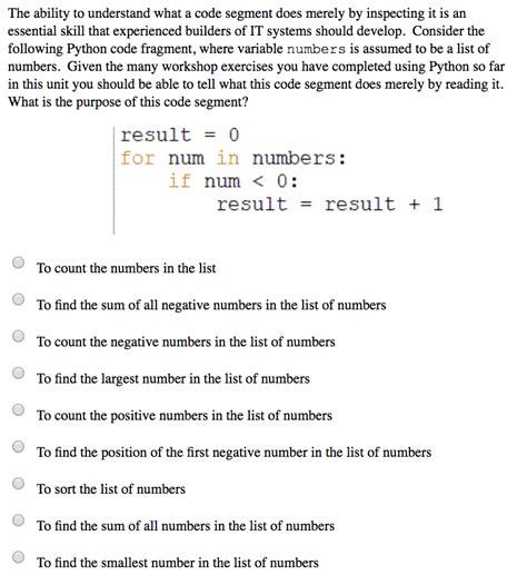 Solved The Ability To Understand What A Code Segment Does