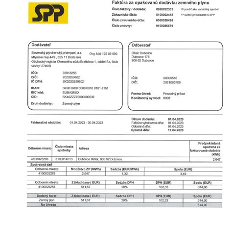 Faktura Spp Dokumenty Dubovce