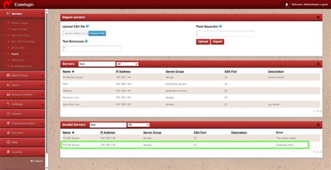 Common Errors While Importing Servers