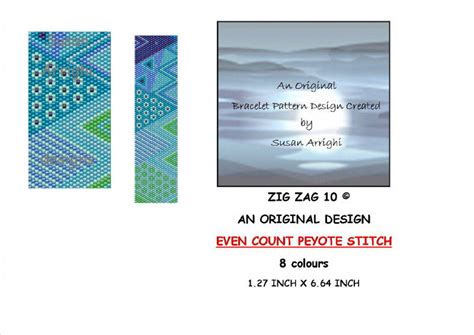 ZIG ZAG 10 Peyote Stitch Even Count Beading Pattern Etsy