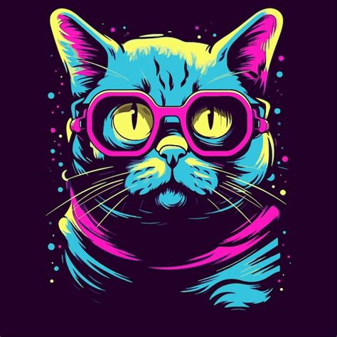 Premium Vector Cat With Pop Art Style