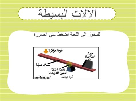 الالات البسيطة ألعاب اونلاين للأطفال في الصف السادس الخاصة به Majeda Jarrah