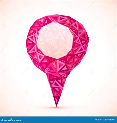 abstract triangle pink vector map location pointer stock vector