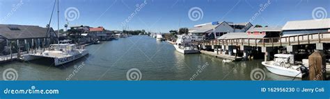 Panoramic Image Of Shem Creek Mount Pleasant Sc Editorial Image