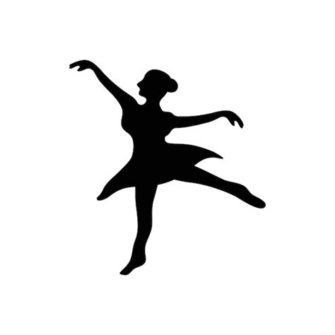 シルエット ダンス アイコン ロゴ ベクトル プレミアムベクター