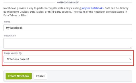 notebook image versions losant documentation