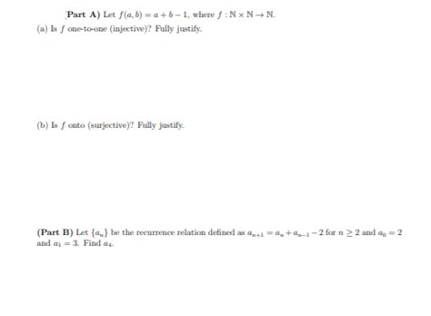 solved part a let f a b a b 1 where f nxn n a is