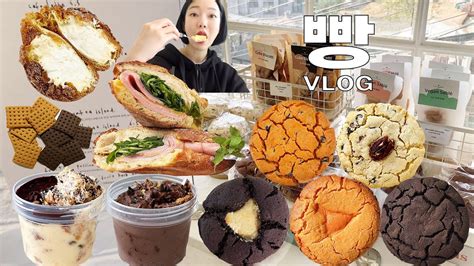 먹방 브이로그 흑발로 변신 바게트샌드위치 크래커 테스트 크리미 쿠키슈 미니마이즈 쌀푸딩과 빵어니스타 라미쿠키