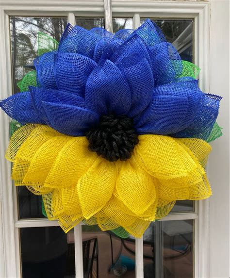Ukraine Wreath Poly Burlap Deco Mesh Wreaths Wreaths Diy Wreath