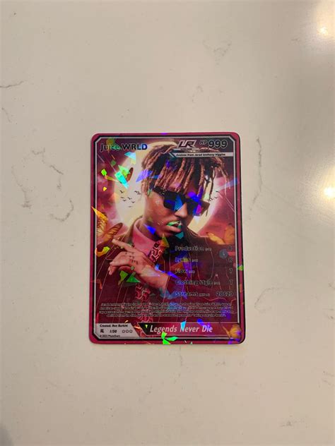 Juice Wrld Late Rapper Custom Trading Card 300 Gsm 1 Of 30 Etsy