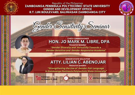 Gender Sensitivity Seminar Zamboanga Peninsula Polytechnic State