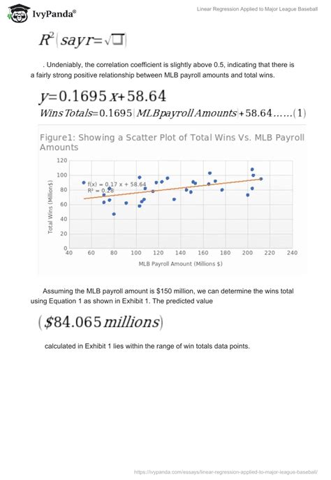 Linear Regression Applied To Major League Baseball 464 Words Essay