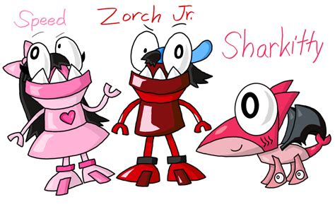 Mixels Zorch Jr Speed And Sharkitty By Pogorikifan10 On Deviantart
