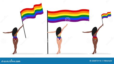 Vector Rainbow Gay Lgbt Rights Icons And Symbols Homosexual Woman Love