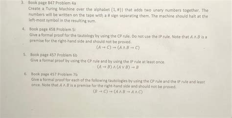 Solved Book Page Problem A Create A Turing Machine Chegg