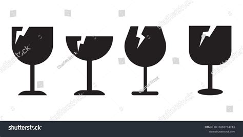 Broken Glass Icon Broken Glass Black Stock Vector Royalty Free