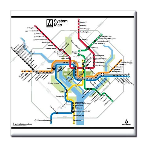 Washington Dc Wmata Metro Dc Metrorail System Map Magnet For Sale