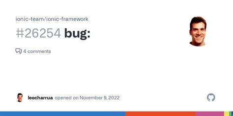 Bug · Issue 26254 · Ionic Teamionic Framework · Github