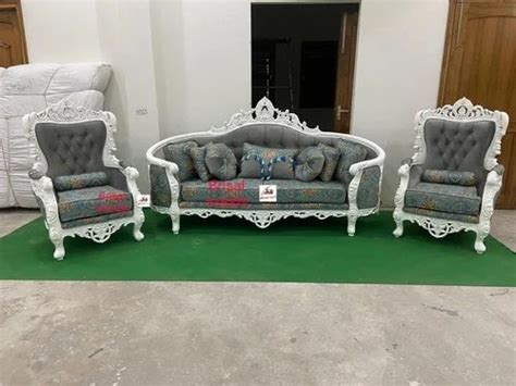 Seater Gray Teak Wood Sofa Set At Rs In Saharanpur ID
