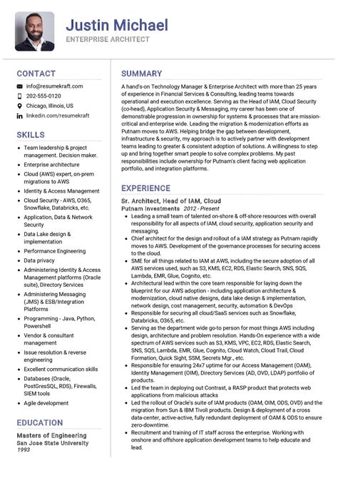 Enterprise Architect Resume Example In 2025 Resumekraft