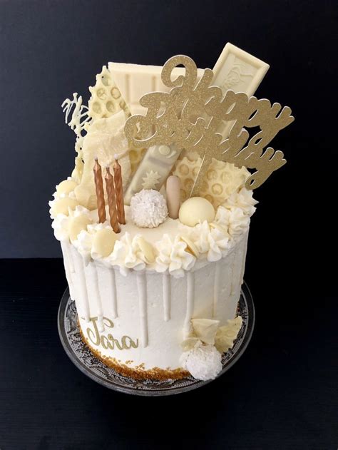 White Chocolate Drip Cake Drip Cakes Birthday Cake Decorating Cake