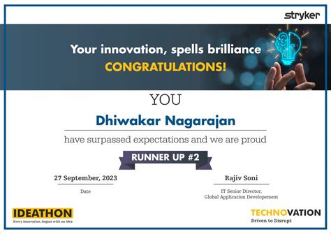 Dhiwakar Nagarajan On Linkedin Stryker Ideathon Innovation