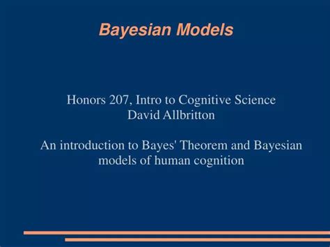 PPT Bayesian Models PowerPoint Presentation Free Download ID 3760424