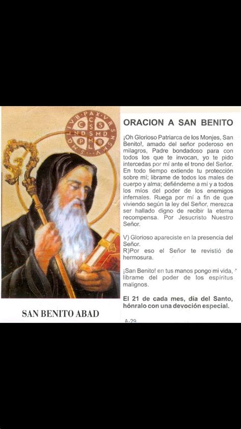 Pin de Anirak en Imagenes y oraciones Oración a san benito San