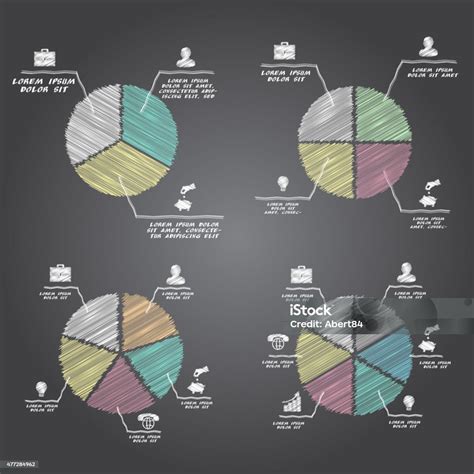 Segmented And Multicolored Pie Charts Set Stock Illustration Download