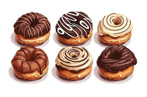 Premium Photo Sweet Donut Pastry Product Hand Draw