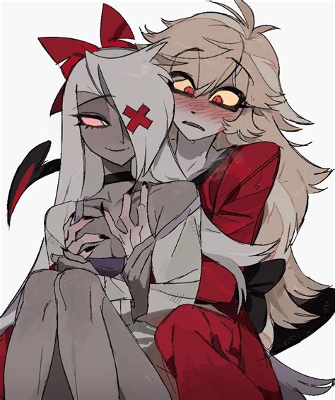 Bilidongdong Charlie Morningstar Vaggie Hazbin Hotel 2girls Blonde