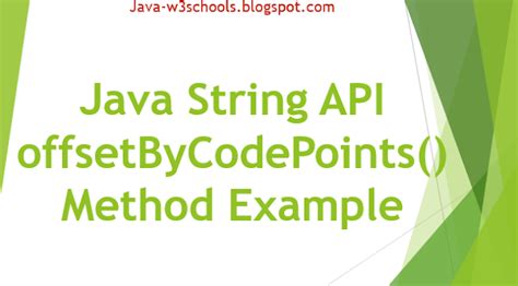 Java String OffsetByCodePoints Method Example JavaProgramTo