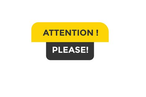 Attention Please Button Web Banner Templates Vector Illustration