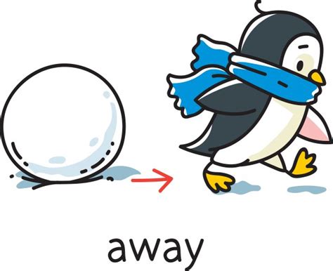 Preposition Of Movement Penguin Walk Around Vector Image