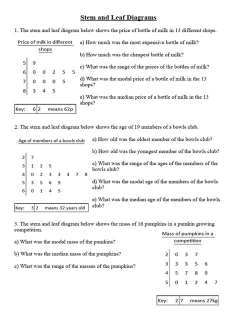 interpreting stem and leaf diagrams ws pdf