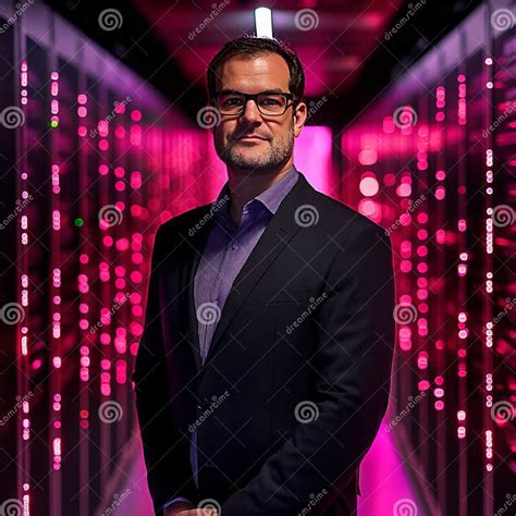 the cto stands in the center of the server room digital data lines