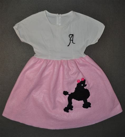 Girls 50s Pink Poodle Skirt Grease Costume Size 5 6 L Gem