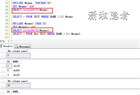 Sql Server中like使用变量类型不同输出结果不一致解惑 潇湘隐者 博客园