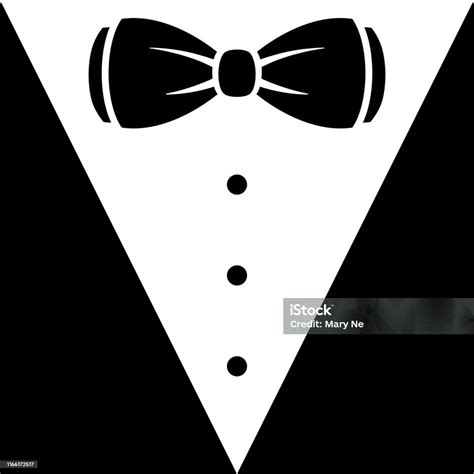 흰색 배경에 격리 된 신사 아이콘입니다 버튼과 나비 넥타이와 검은 색 정장 개인 장식품에 대한 스톡 벡터 아트 및 기타 이미지