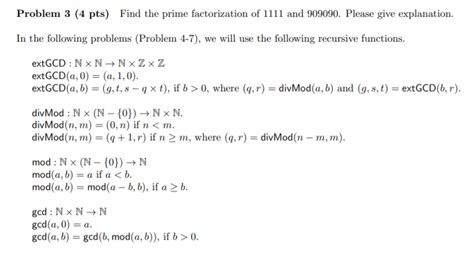Solved Problem 3 4 Pts Find The Prime Factorization Of