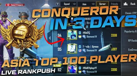Pubg Mobile Live Rank Push Squad Push To Conqueror Pubg Mobile