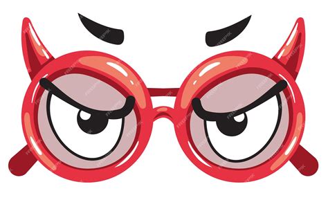 Premium Vector Devil Glasses With Angry Emotions Eye Costume Element Isolated Concept Graphic