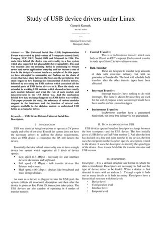 Study Of USB Device Drivers Under Linux PDF