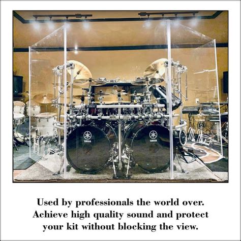Drum Shield Sound Deflection Screen Acrylic Panels 6 Size Options With