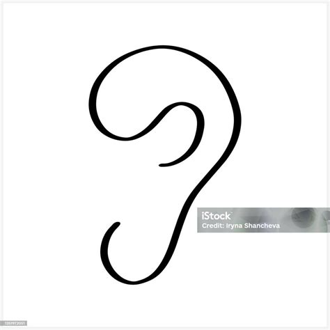 낙서 는 흰색에 고립 된 사람들의 얼굴 부분 귀 손 그려진 라인 아트 벡터 스톡 일러스트를 스케치합니다 Eps 10 건강관리와 의술에 대한 스톡 벡터 아트 및 기타 이미지