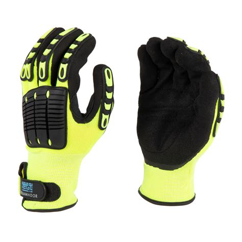 Warning Color Liner Impact Tpr Mining Glove With Nitrile Palm