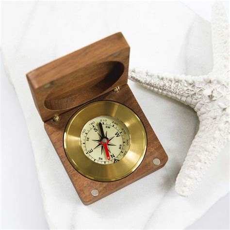 Brass Compass With Engraved Keepsake Box Personalised Favours