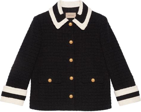Gucci Contrast Trim Tweed Shirt Jacket Shopstyle