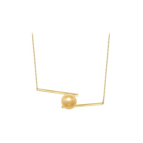 18k Solid Gold Golden South Sea Pearl Necklace Best Pearl Jewelry Brand